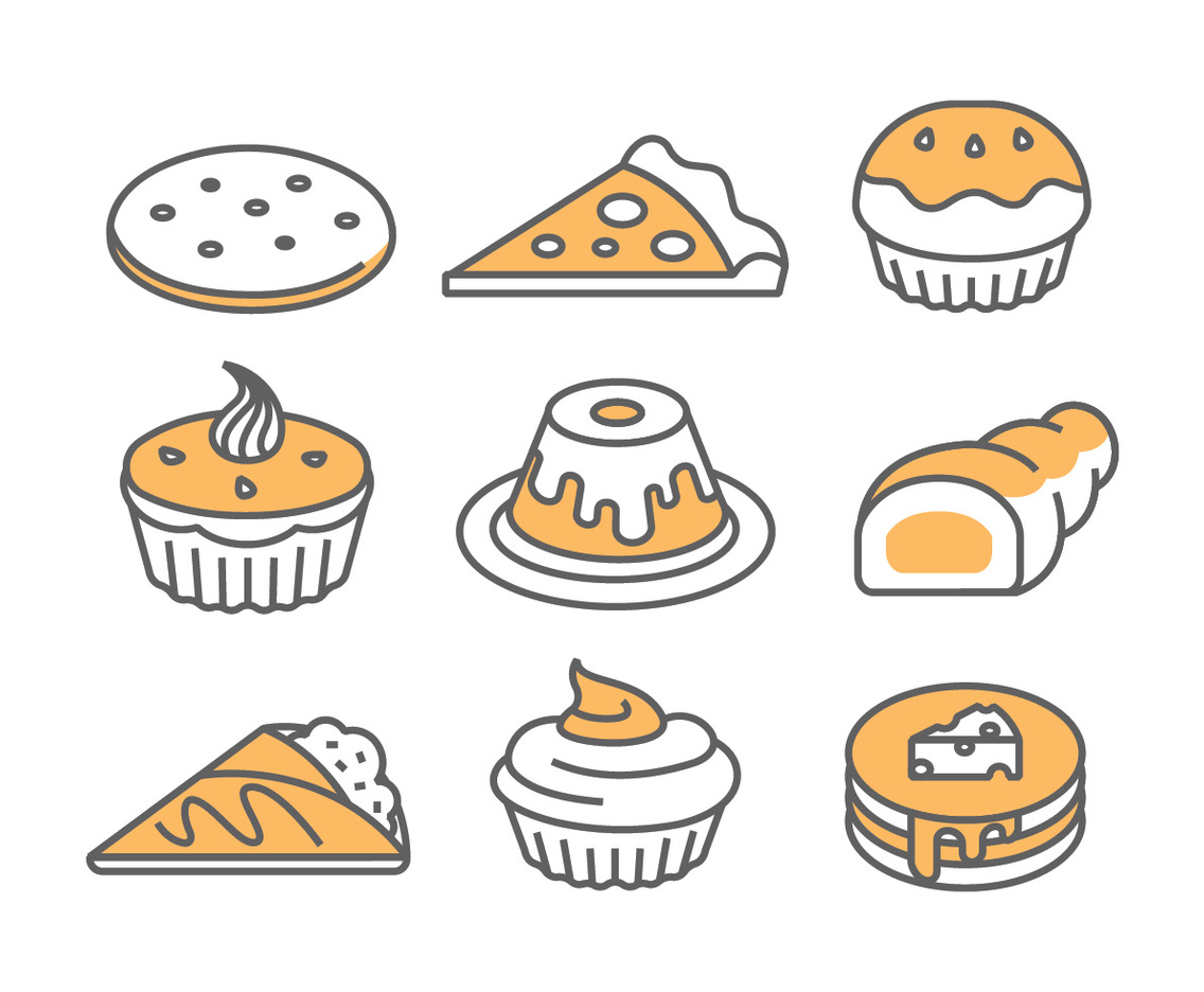 Bakery Cake Icons Vector Art & Graphics | freevector.com