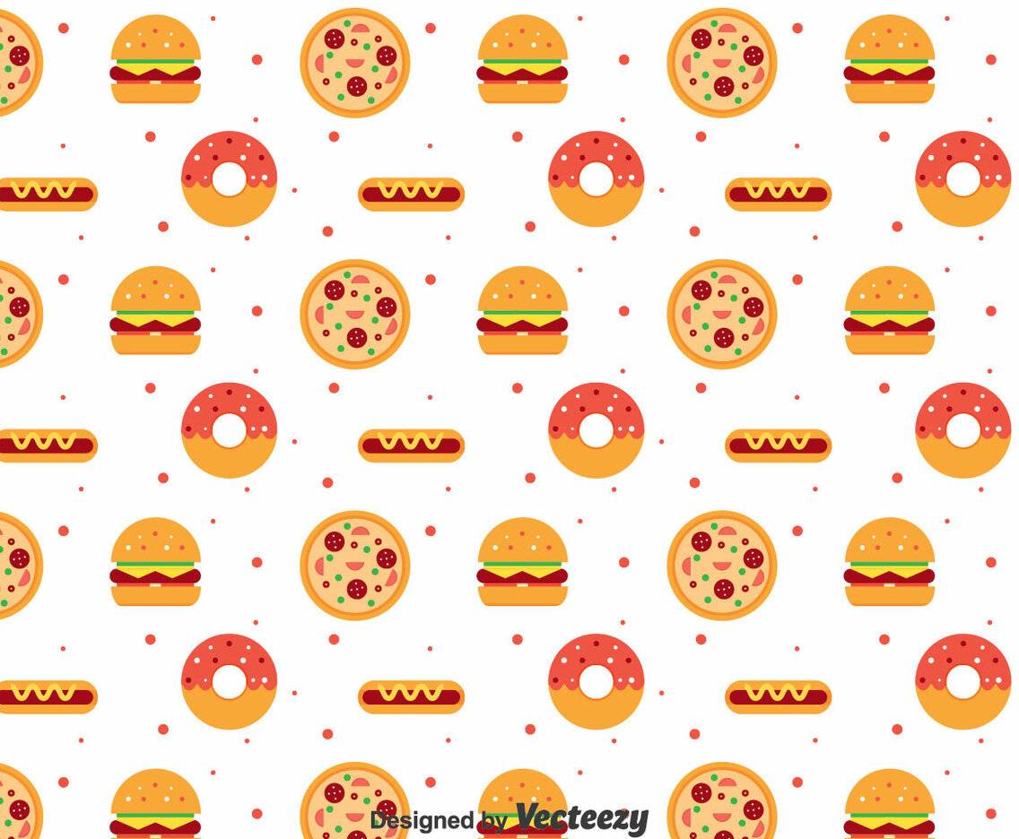Flat Food Pattern Vector Art & Graphics | freevector.com