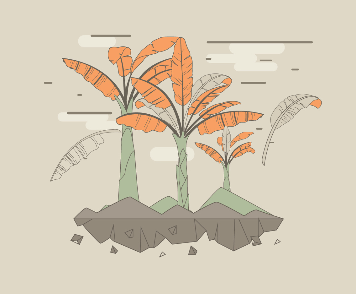 Banana Tree Vector Vector Art & Graphics | freevector.com