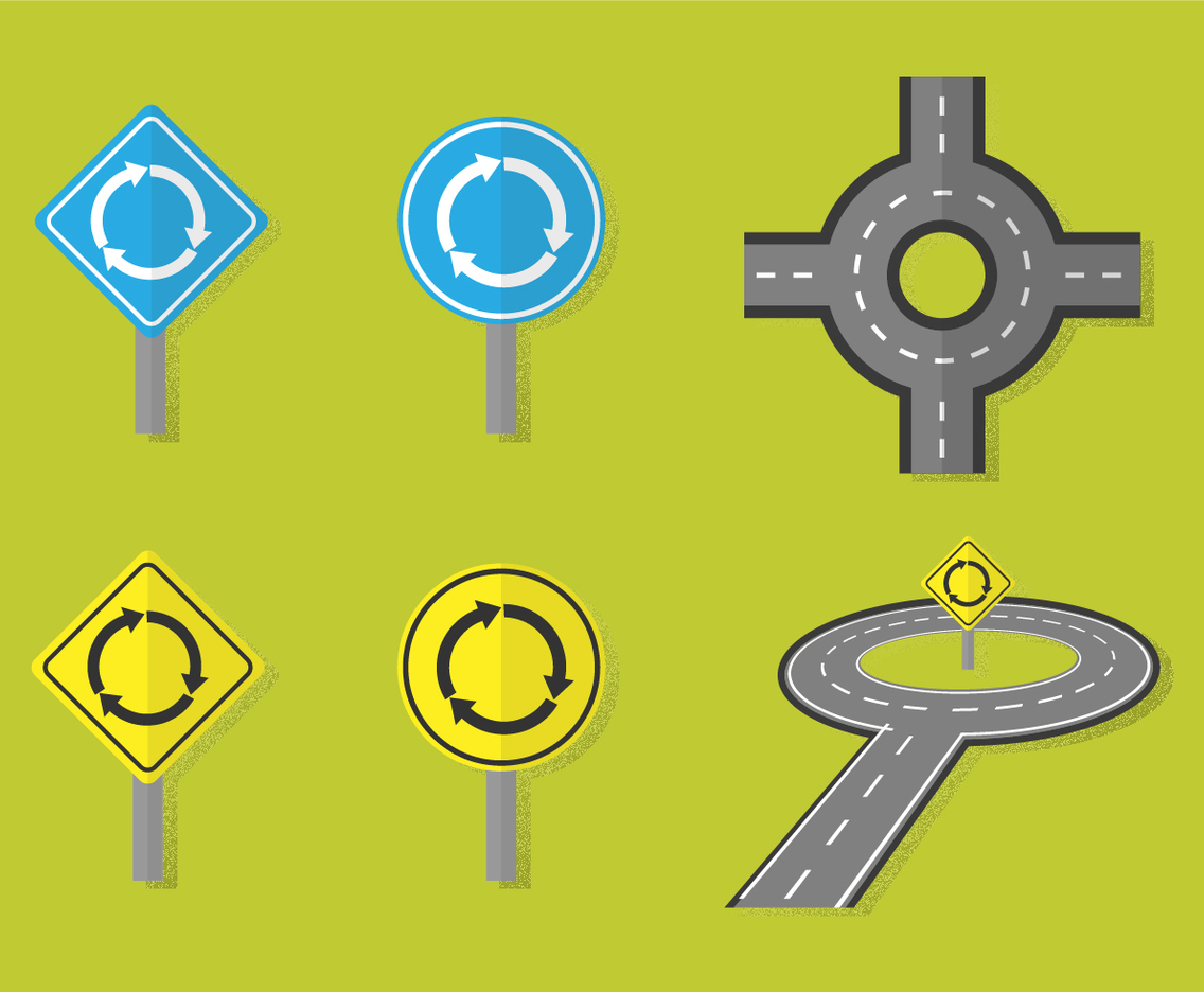 Roundabout Road Vectors Vector Art & Graphics | freevector.com