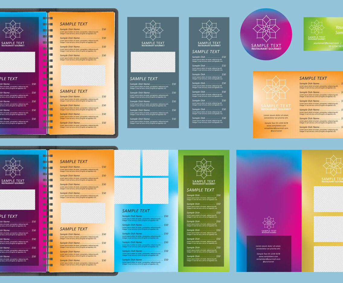 Gradients Menu Templates Vector Art & Graphics | freevector.com