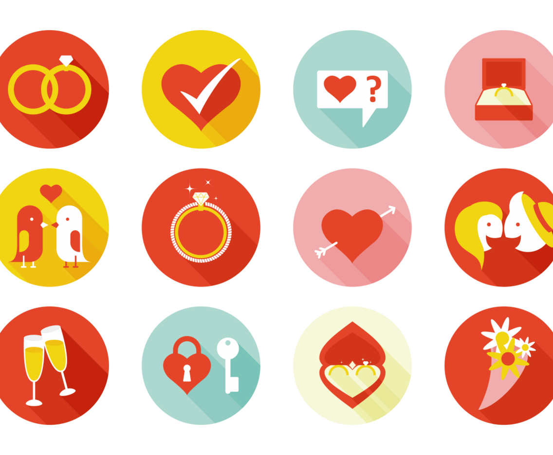 Elements Marry Me Icons Vector Art & Graphics | freevector.com