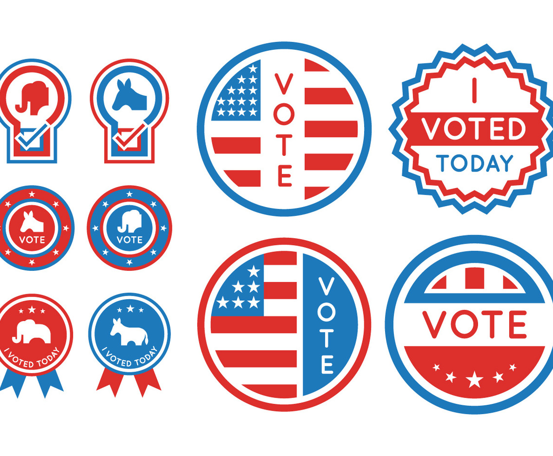 Voting And Presidential Election Element Set Vector Art & Graphics ...
