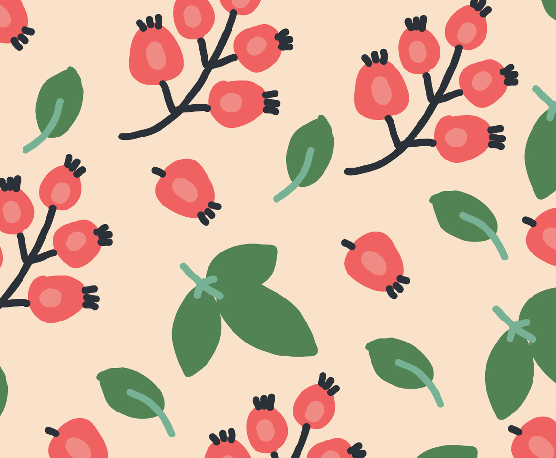 Organic Rosehip Pattern Vector Art & Graphics | freevector.com