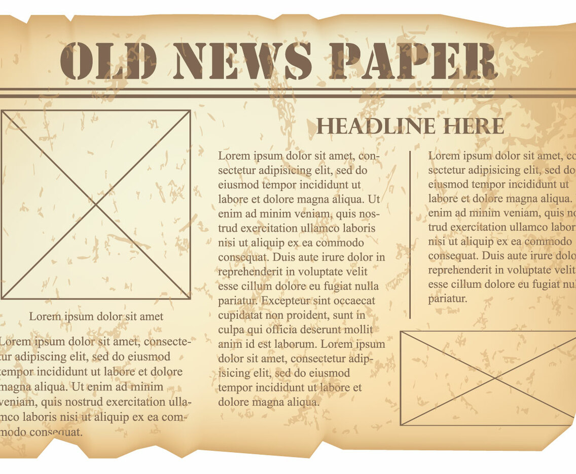 Old Newspaper Vector Vector Art & Graphics | freevector.com
