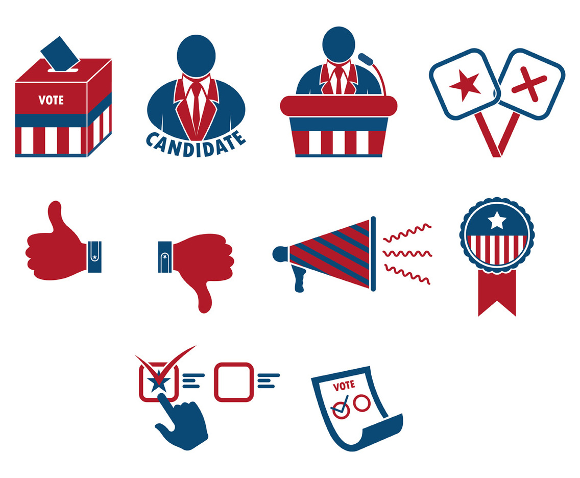 Set Of Presidential Elections Icon Vector Art & Graphics | freevector.com