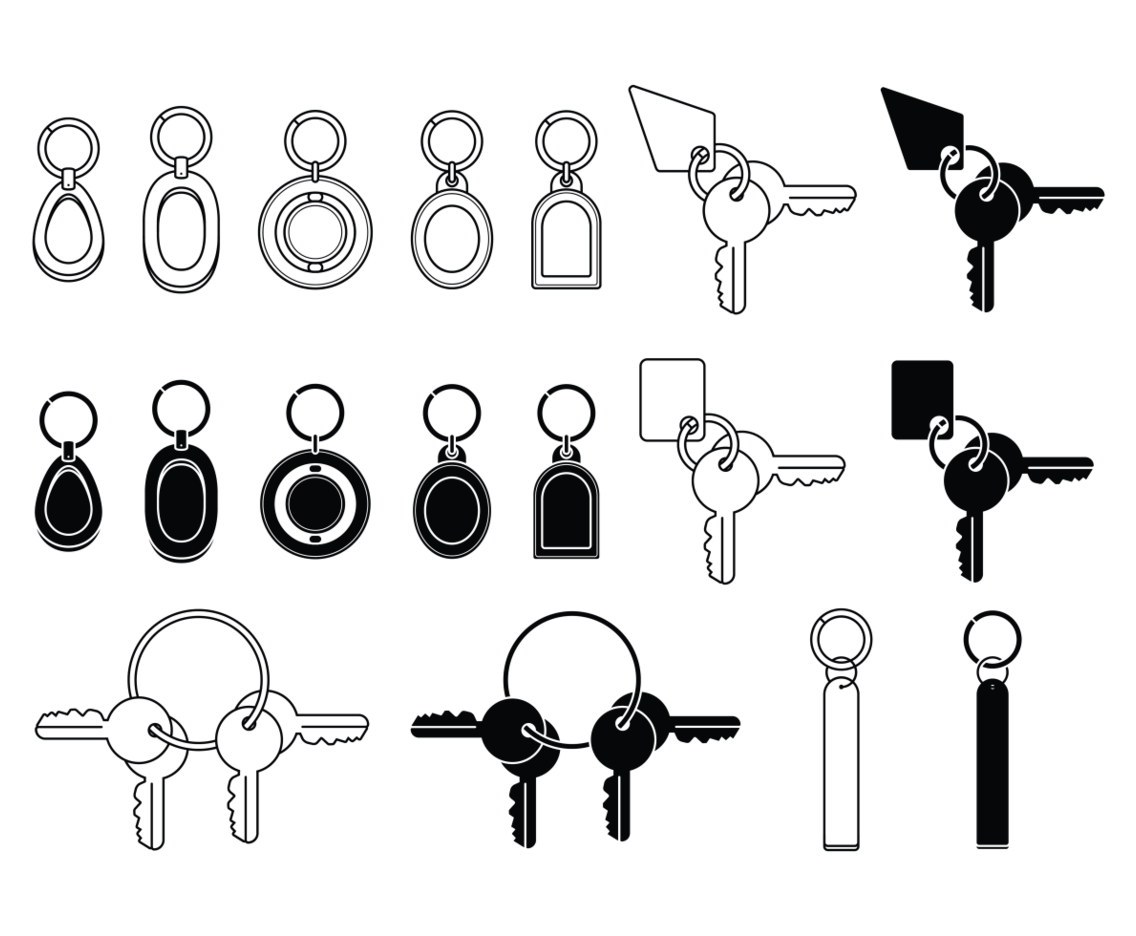 Key Chains Icons Vector Art & Graphics | freevector.com