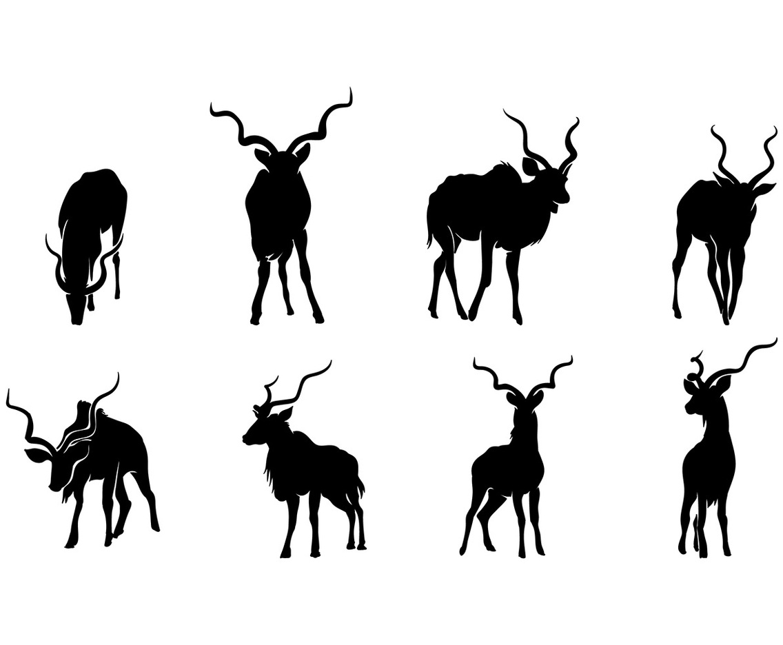Kudu Silhouette Vector Vector Art & Graphics | freevector.com