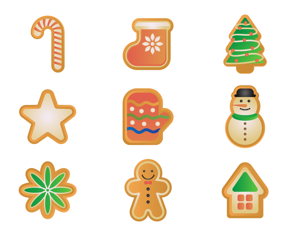 Free Gingerbread Cookies Vector Set Vector Art & Graphics | freevector.com