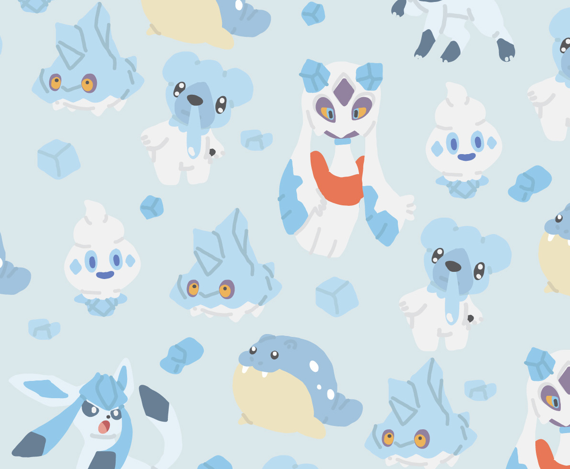 Ice Type Pokemon Pattern Vector Art & Graphics | freevector.com