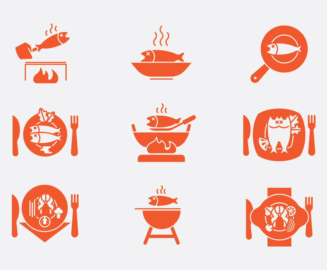 Fish Fry Icons Vector Art & Graphics | freevector.com