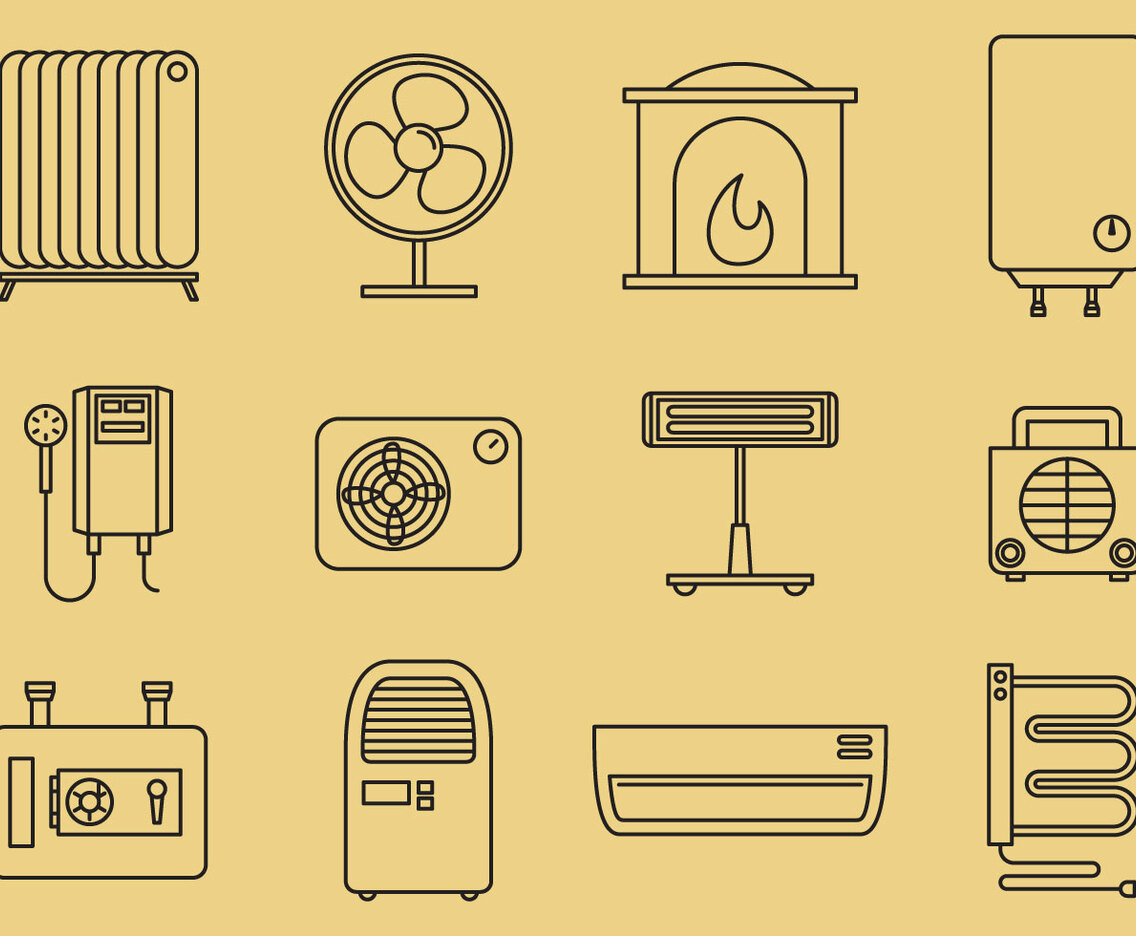 Home Heating Icons Vector Art & Graphics | freevector.com