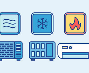 Hvac Icon Vector Set Vector Art & Graphics | freevector.com