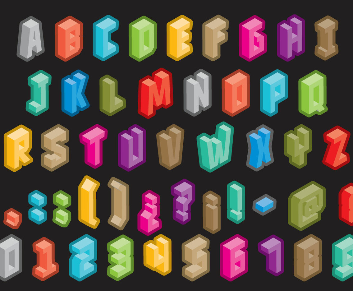 Isometric Type Vector Art & Graphics | freevector.com
