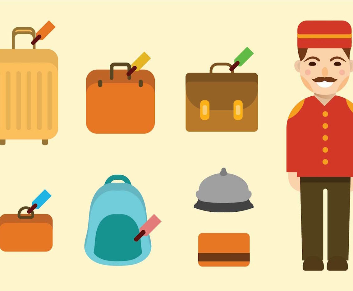Concierge Icon Set Vector Art & Graphics | freevector.com