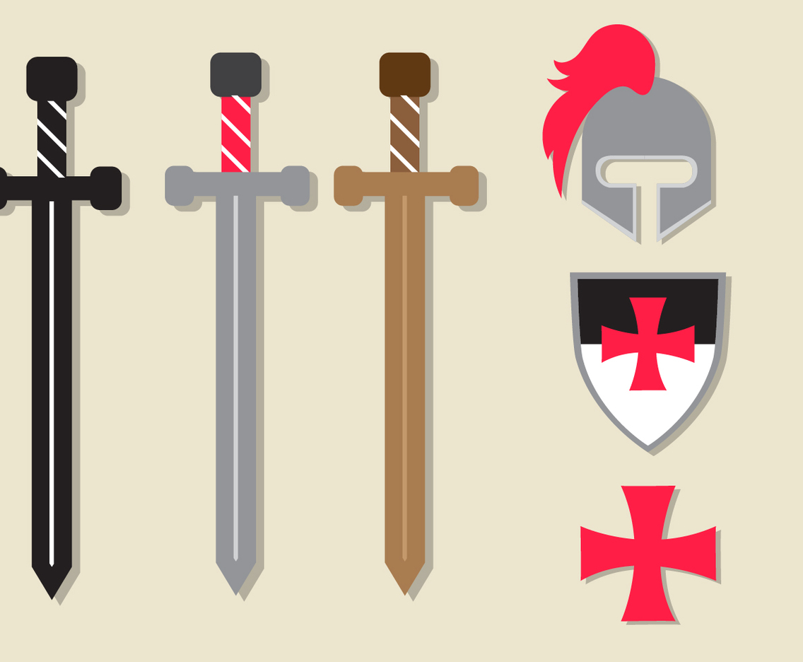 Flat Templar Vector Set Vector Art & Graphics | freevector.com