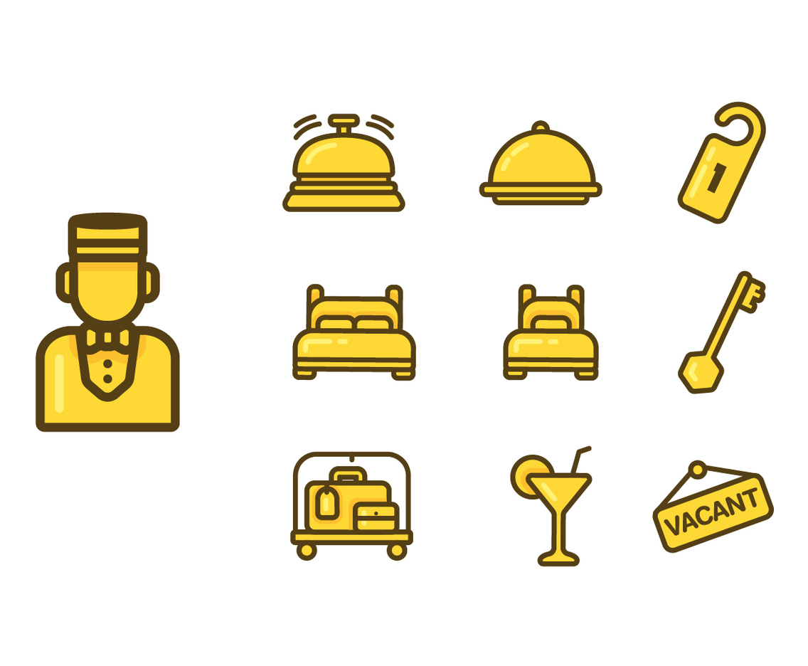 Concierge Icon Vector Set Vector Art & Graphics | freevector.com
