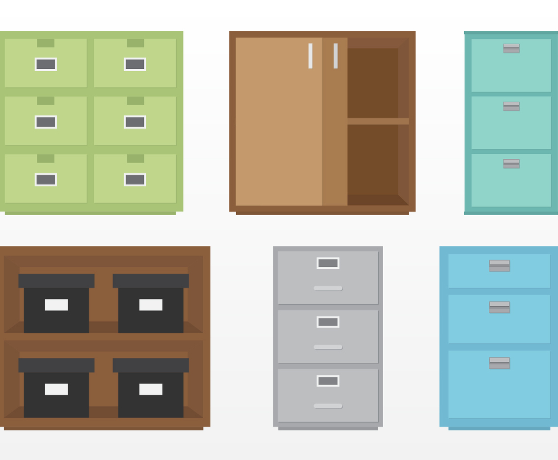 Set Of File Cabinets Vector Art & Graphics | freevector.com