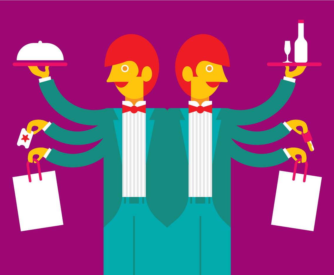 Concierge Colorful Vector Vector Art & Graphics | freevector.com