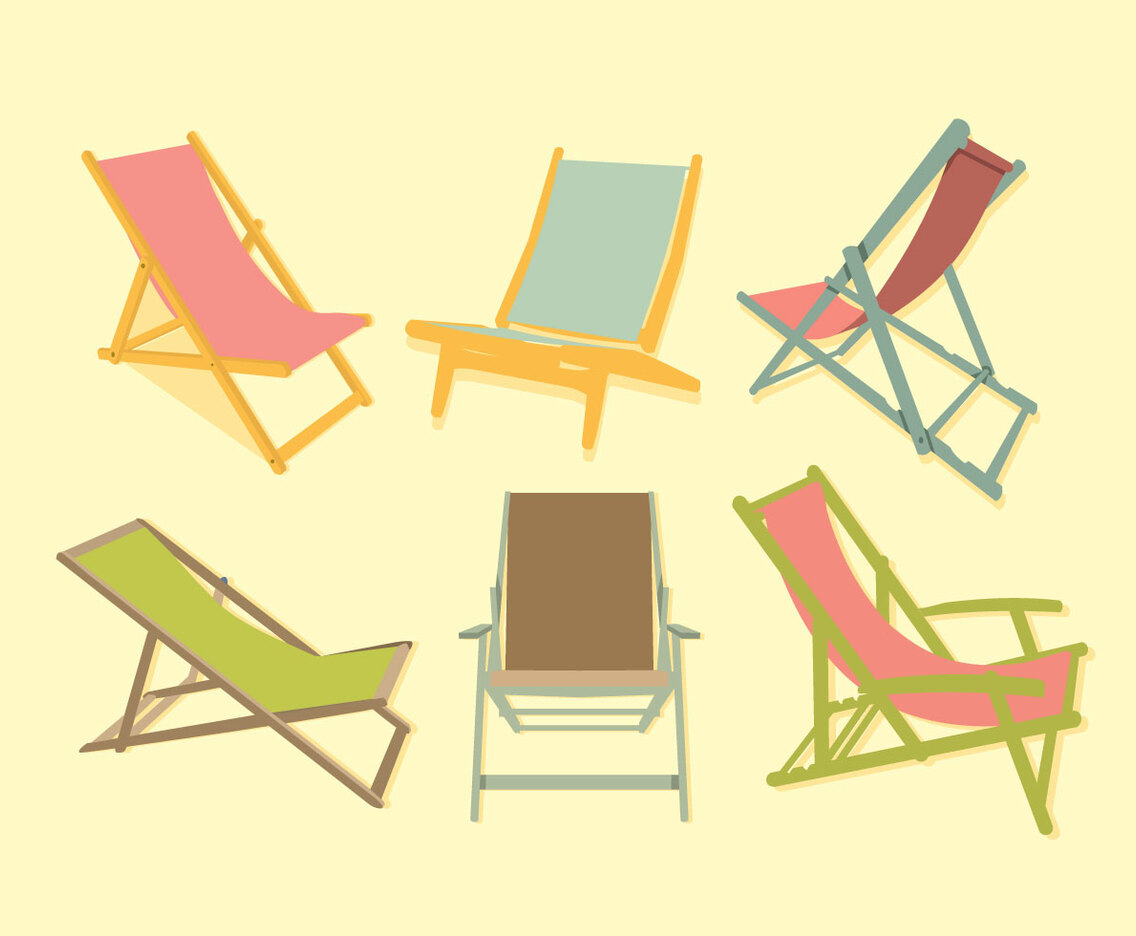 Colorful Deck Chair Vector Vector Art & Graphics | freevector.com