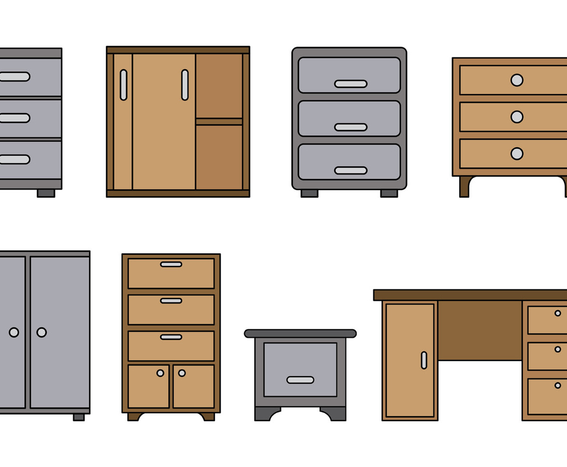 Set Of File Cabinet Vector Vector Art & Graphics | freevector.com