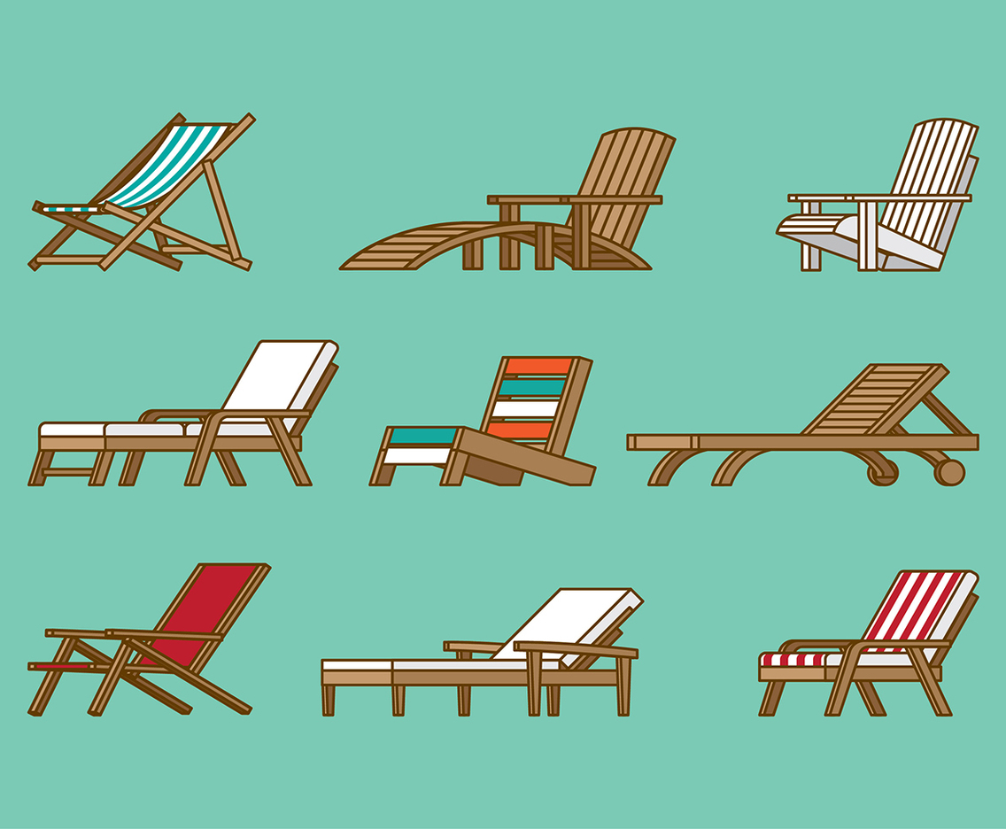 Deck Chair Vector Vector Art & Graphics | freevector.com