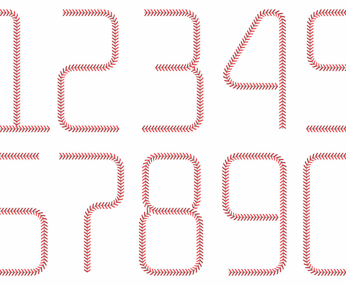 Baseball Lace Numbers Vector Art & Graphics | freevector.com