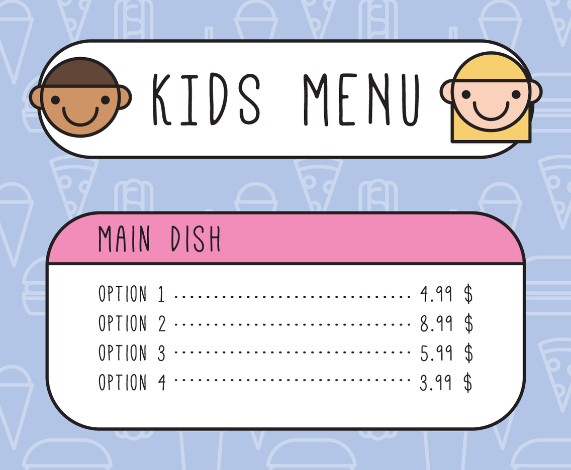 Kids Outlined Menu Vector Art & Graphics | freevector.com