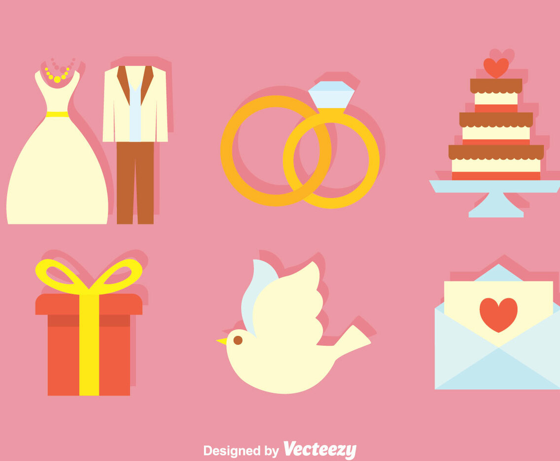 Wedding Flat Icons Vector Art & Graphics | freevector.com