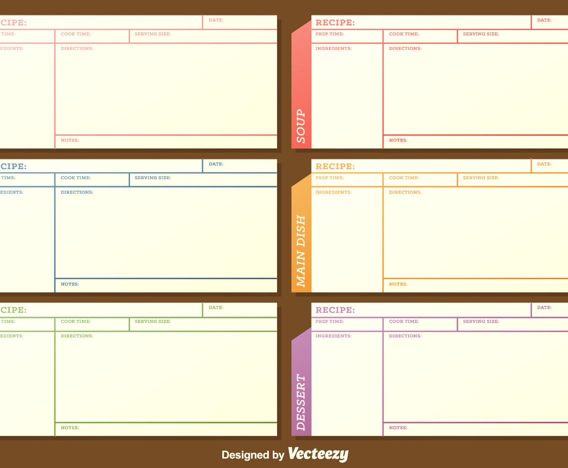 Recipe Prescription Vector Cards Vector Art & Graphics | freevector.com