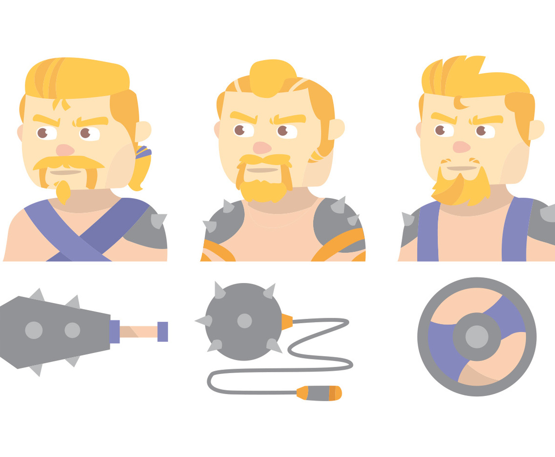 Barbarian Vector Set Vector Art & Graphics | freevector.com