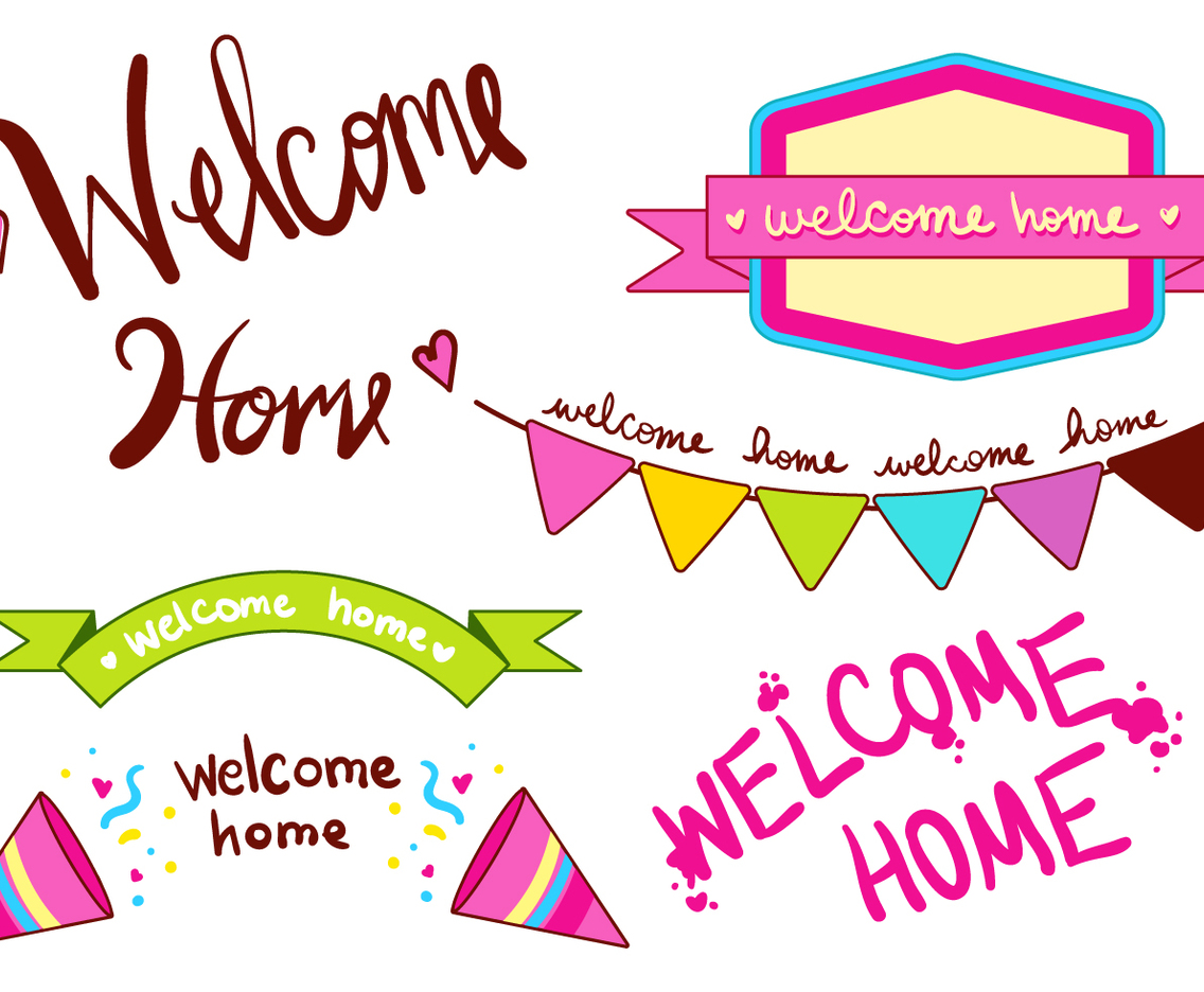 Welcome Home Banner Type Set Vector Art & Graphics | freevector.com
