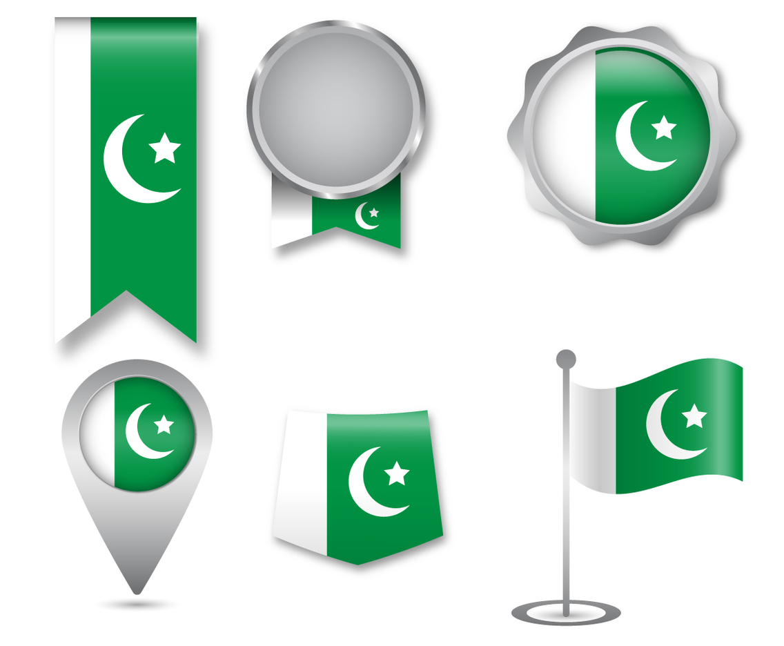 Pakistan Flag Icon Set Vector Art & Graphics | freevector.com