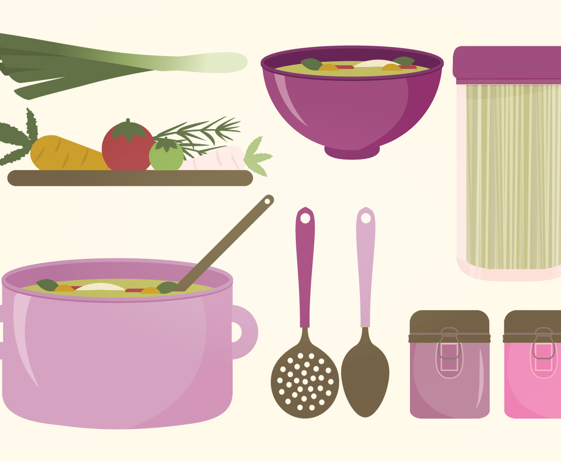 Kitchen Elements Vector Set Vector Art & Graphics | freevector.com