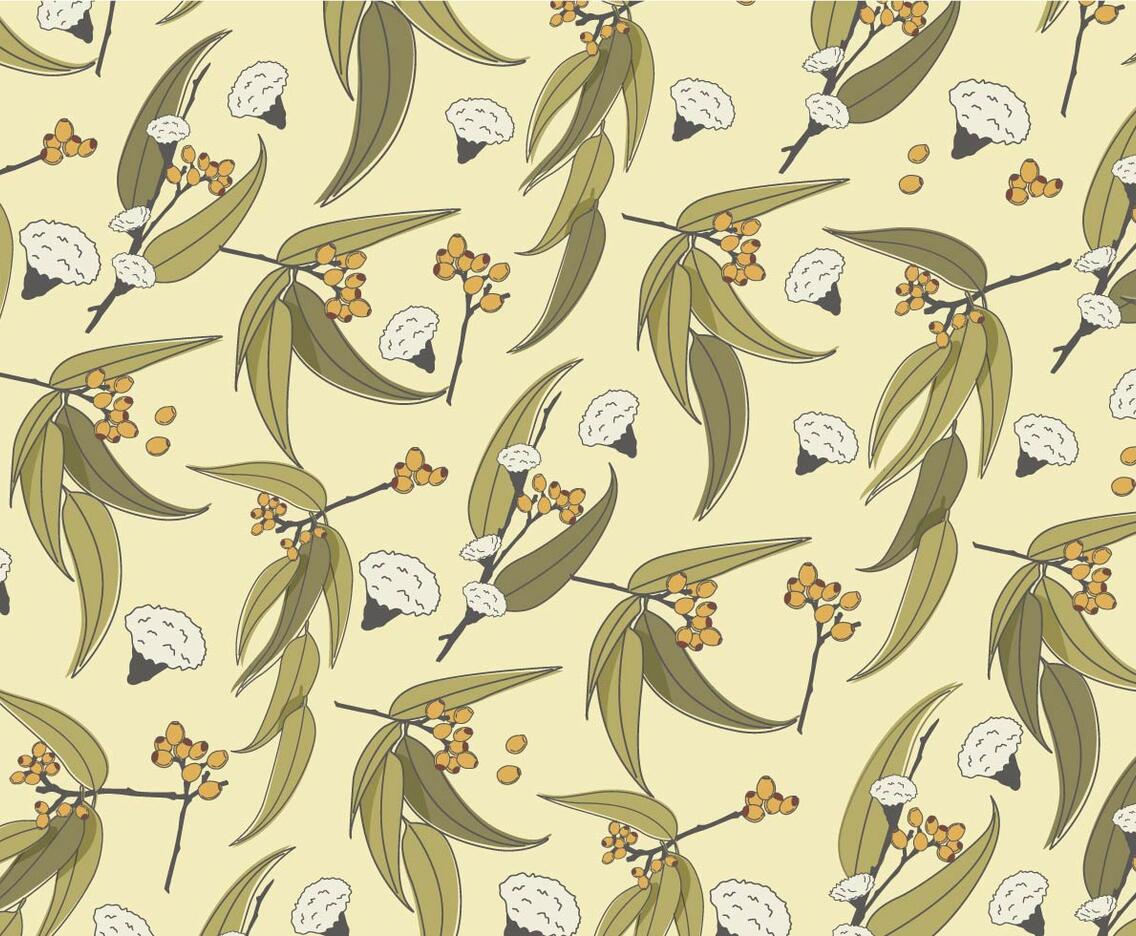 Eucalyptus Pattern Vector Vector Art & Graphics | freevector.com