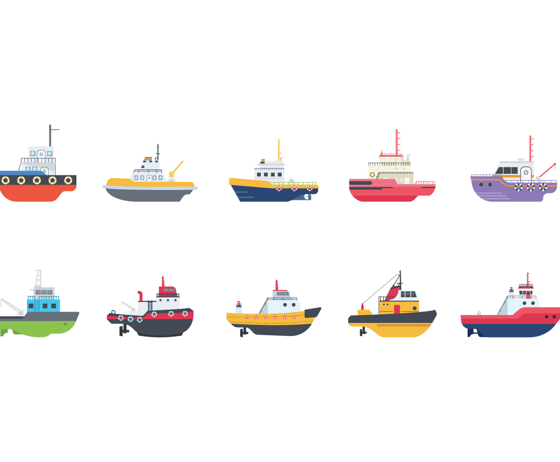 Free Tugboat Vectors Vector Art & Graphics | freevector.com