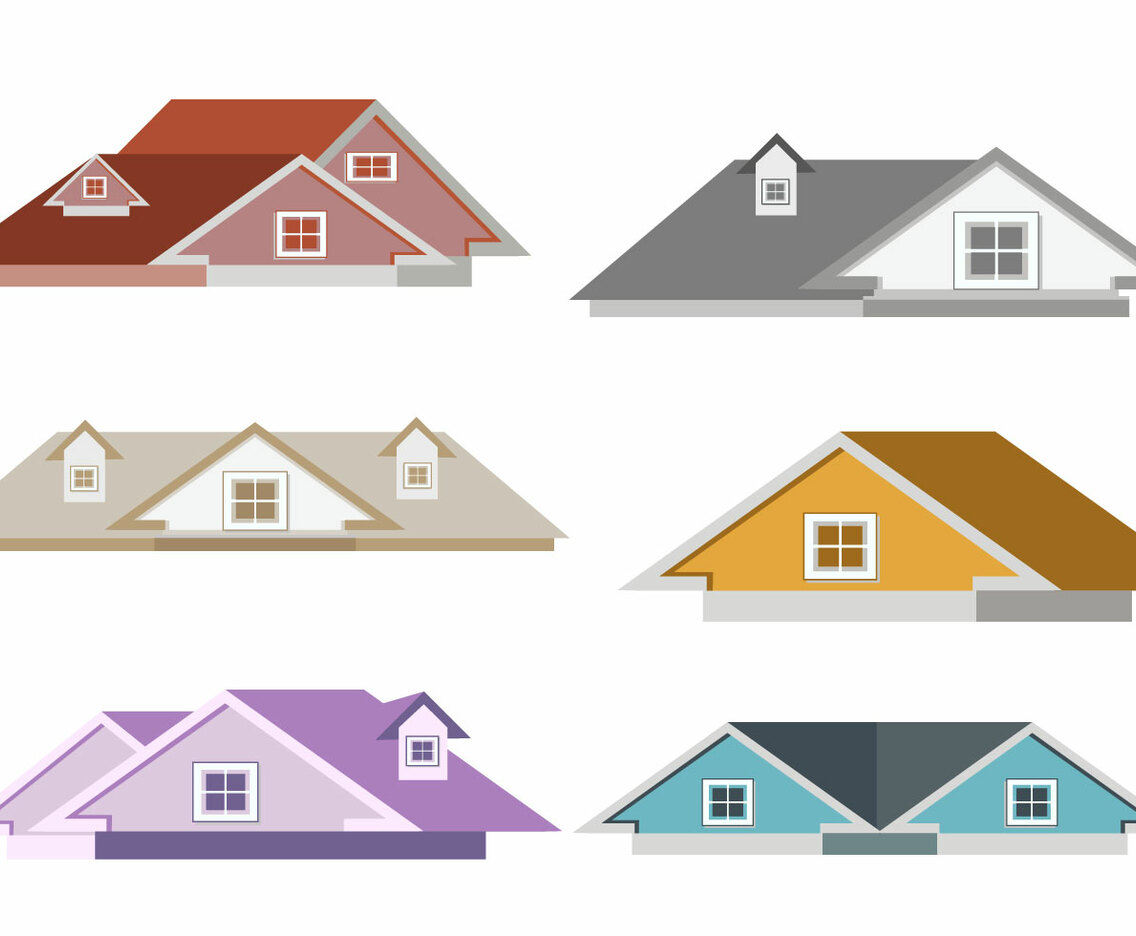 Isolated Rooftops Vector Vector Art & Graphics | freevector.com