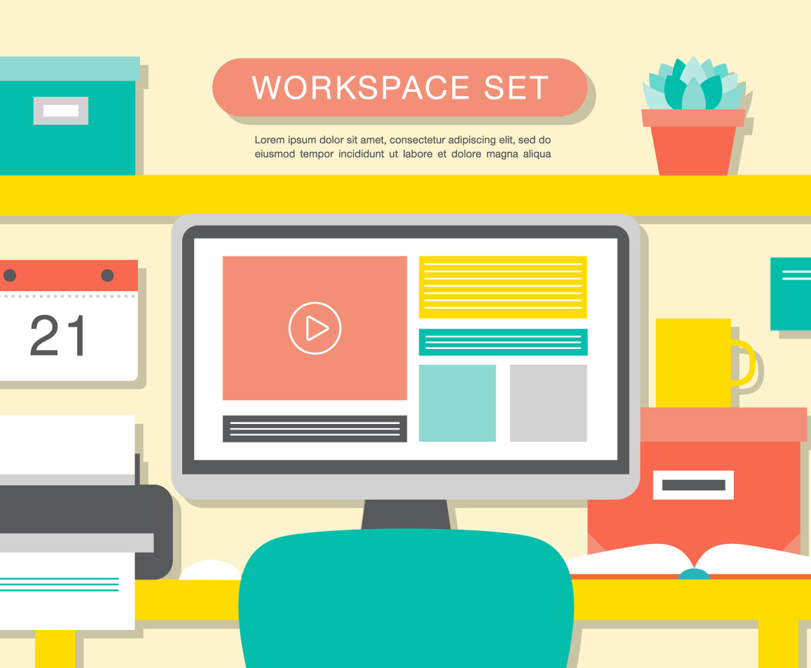 Free Modern Office Interior Vector Background Vector Art & Graphics ...