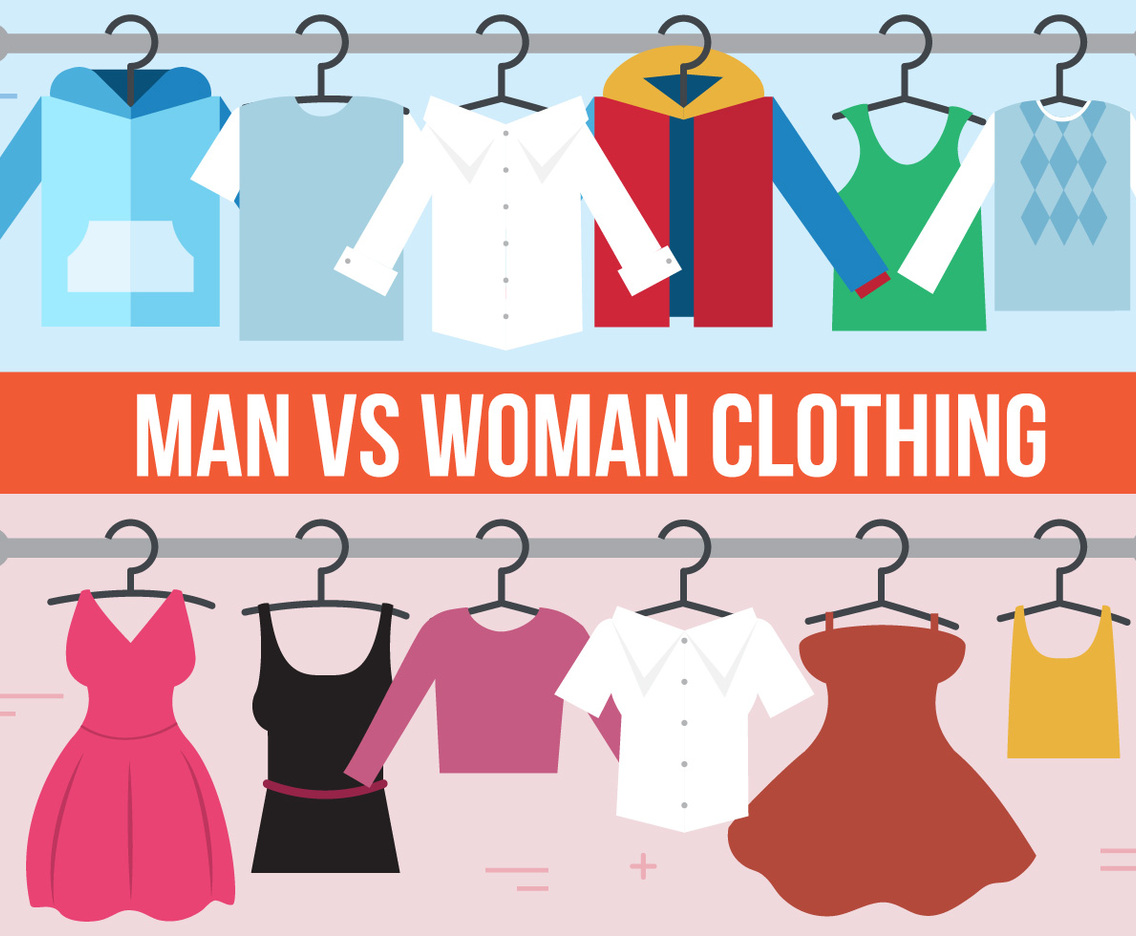 Free Man Vs. Woman Vector Clothing Vector Art & Graphics | freevector.com