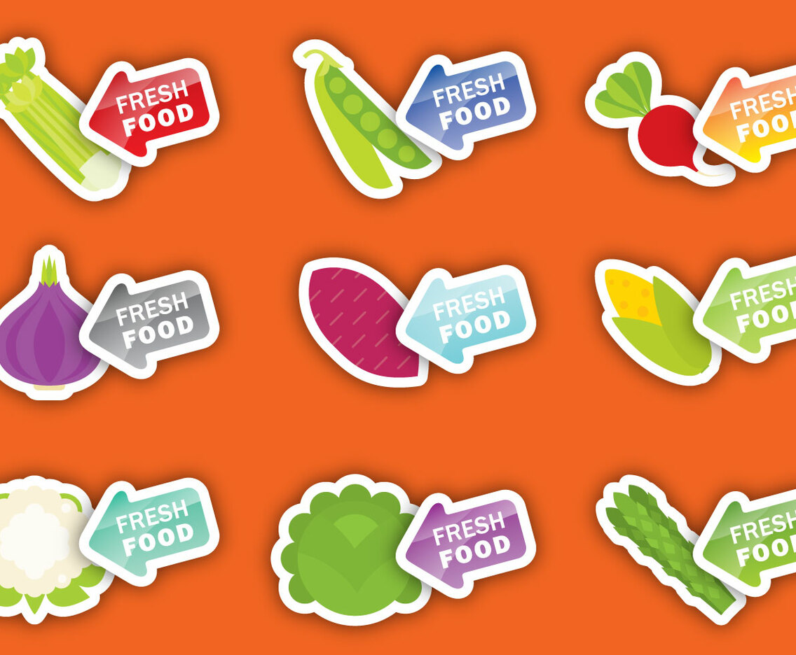 Fresh Vegetable Labels Vector Art & Graphics | freevector.com
