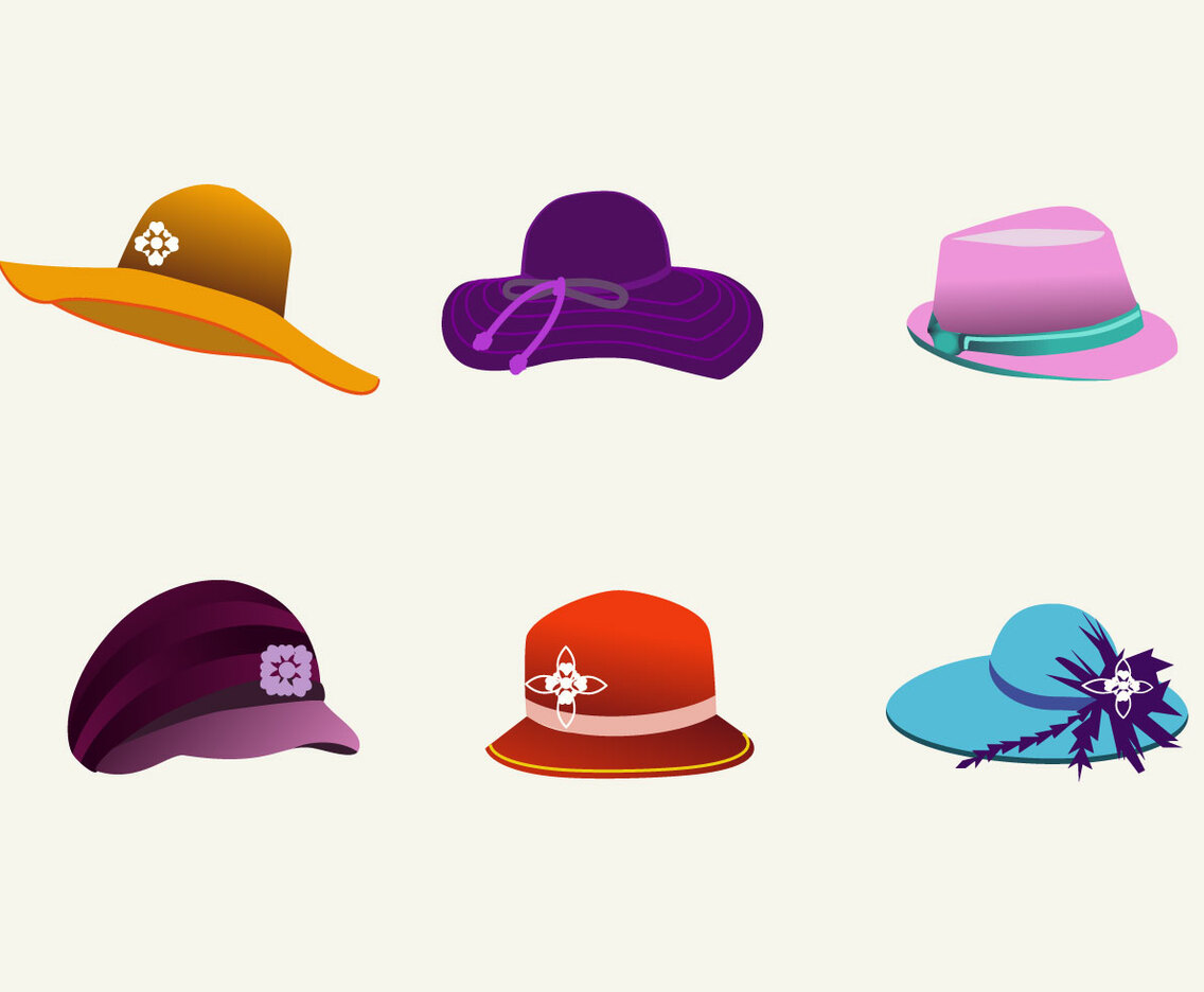 Lovely Hats Vector Vector Art & Graphics | freevector.com