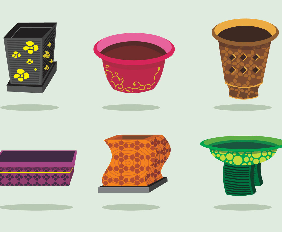 Unique Planters Vector Vector Art & Graphics | freevector.com