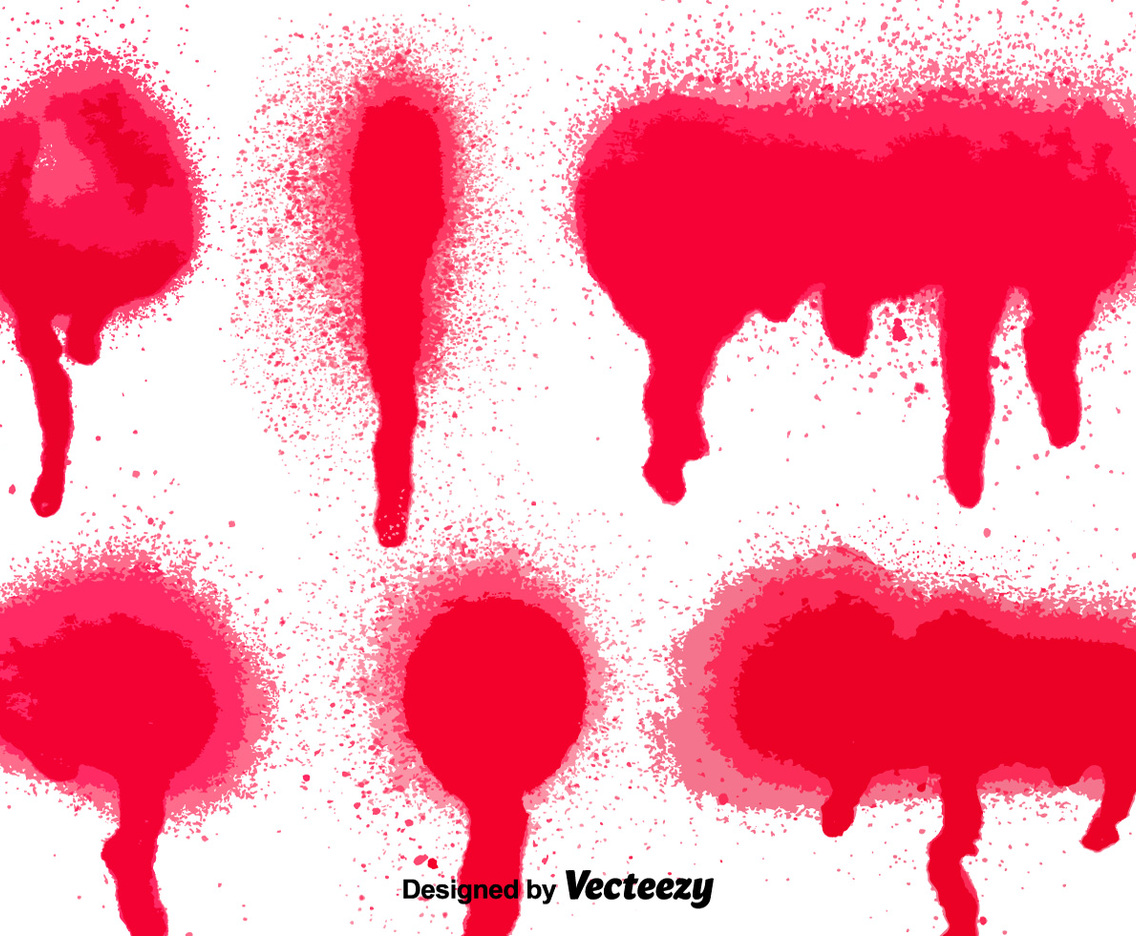 Set Of 6 Red Spray Paint Splatters Vector Art & Graphics | freevector.com