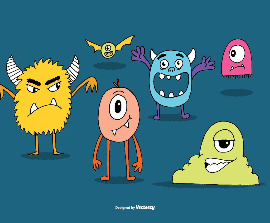 Cute Monster Vectors Vector Art & Graphics | freevector.com