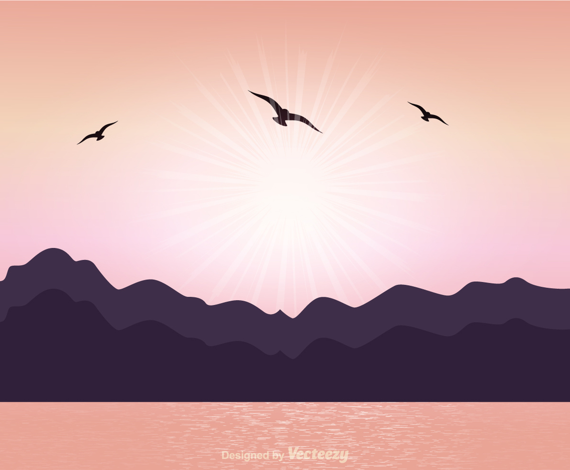 Peaceful Landscape Vector Scene Vector Art & Graphics | freevector.com