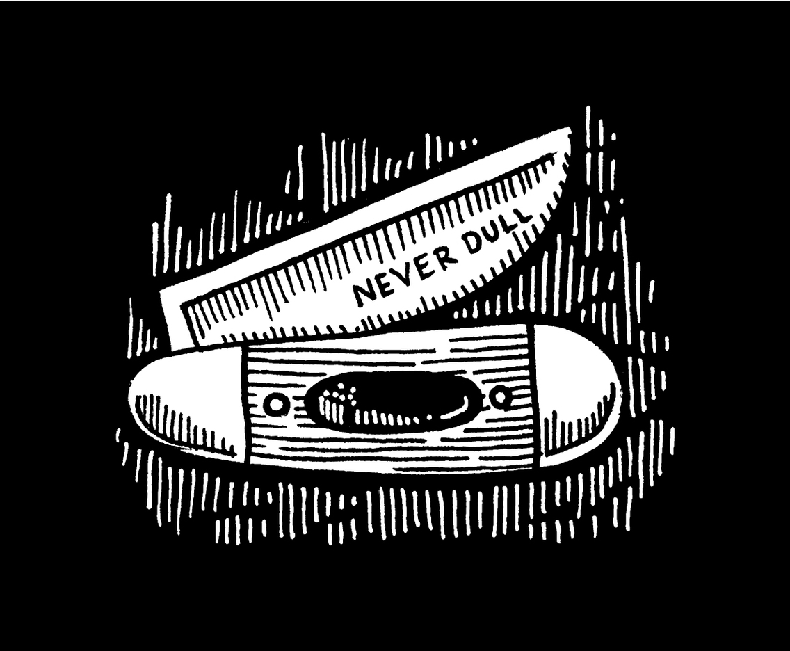 Never Dull Pocket Knife Vector Vector Art & Graphics | freevector.com