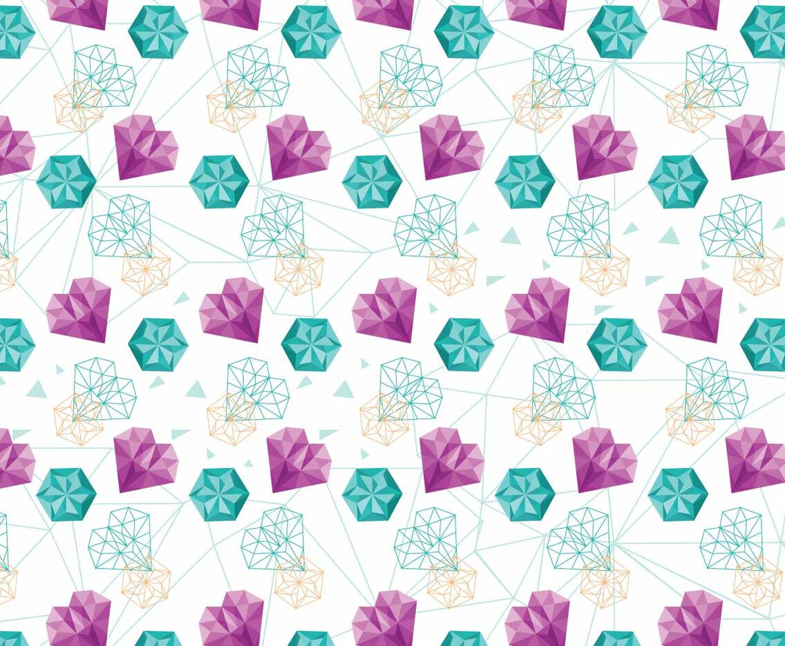 Polygonal Heart Background Vector Vector Art & Graphics | freevector.com
