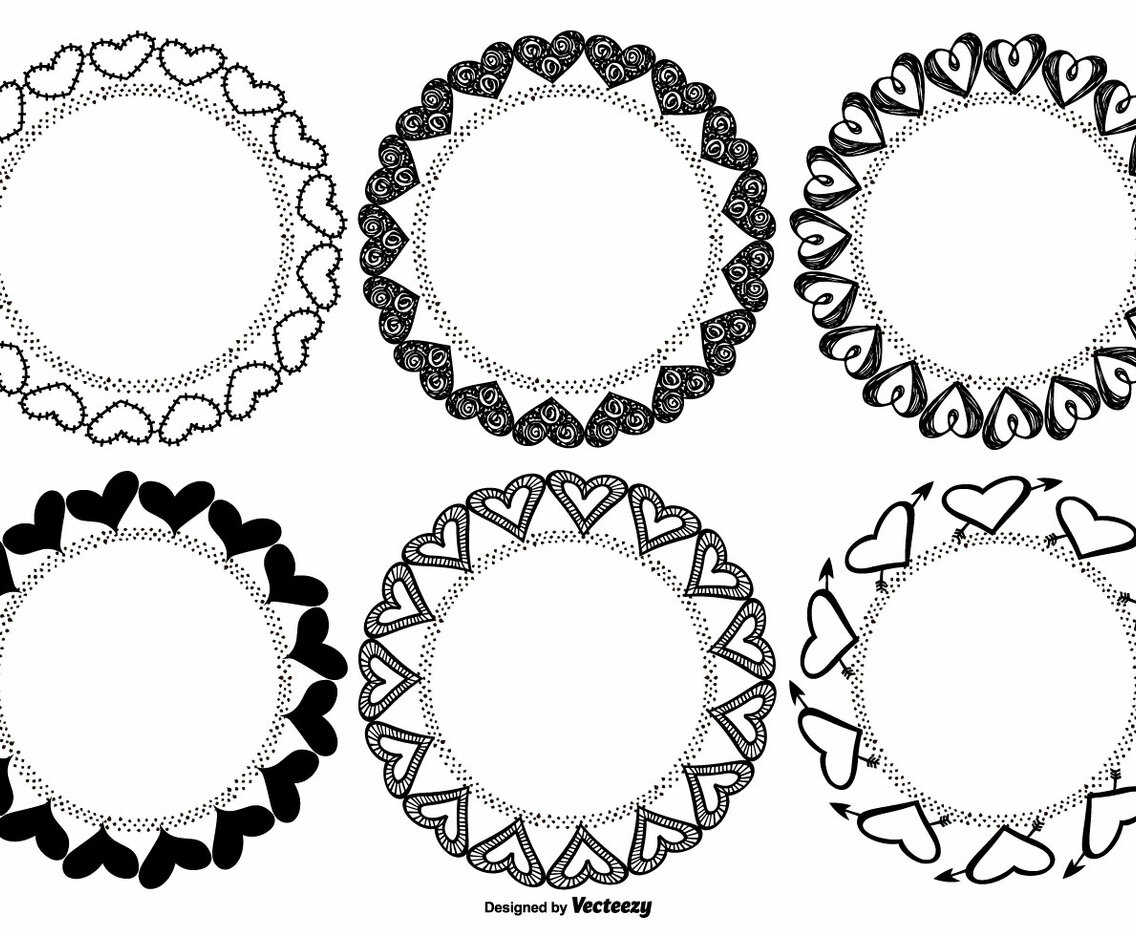 Cute Vector Heart Frames Vector Art & Graphics | freevector.com