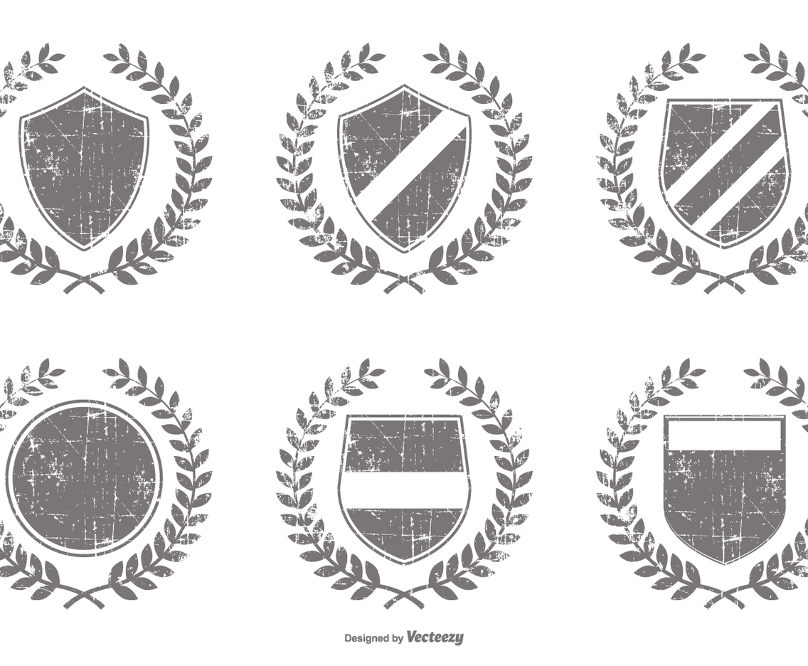Distressed Vector Crest Shapes Vector Art & Graphics | freevector.com