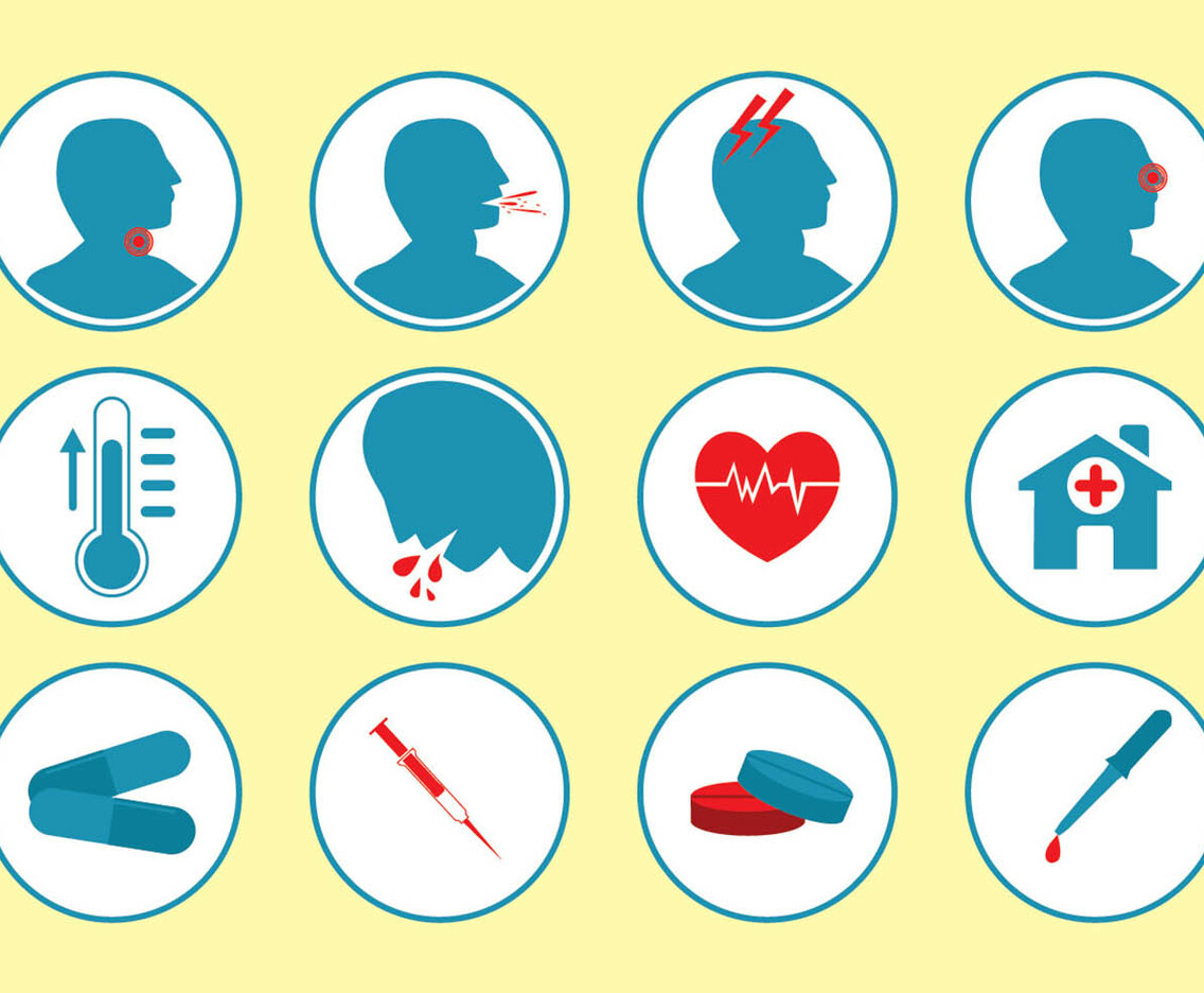 Sick And Medical Icon Vector Set Vector Art & Graphics | freevector.com